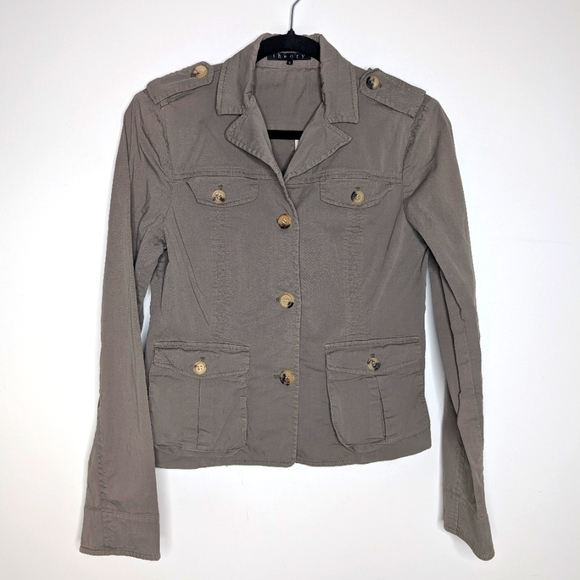 Theory | Jackets & Coats | Theory Green Utility Jacket 6 With Military ...